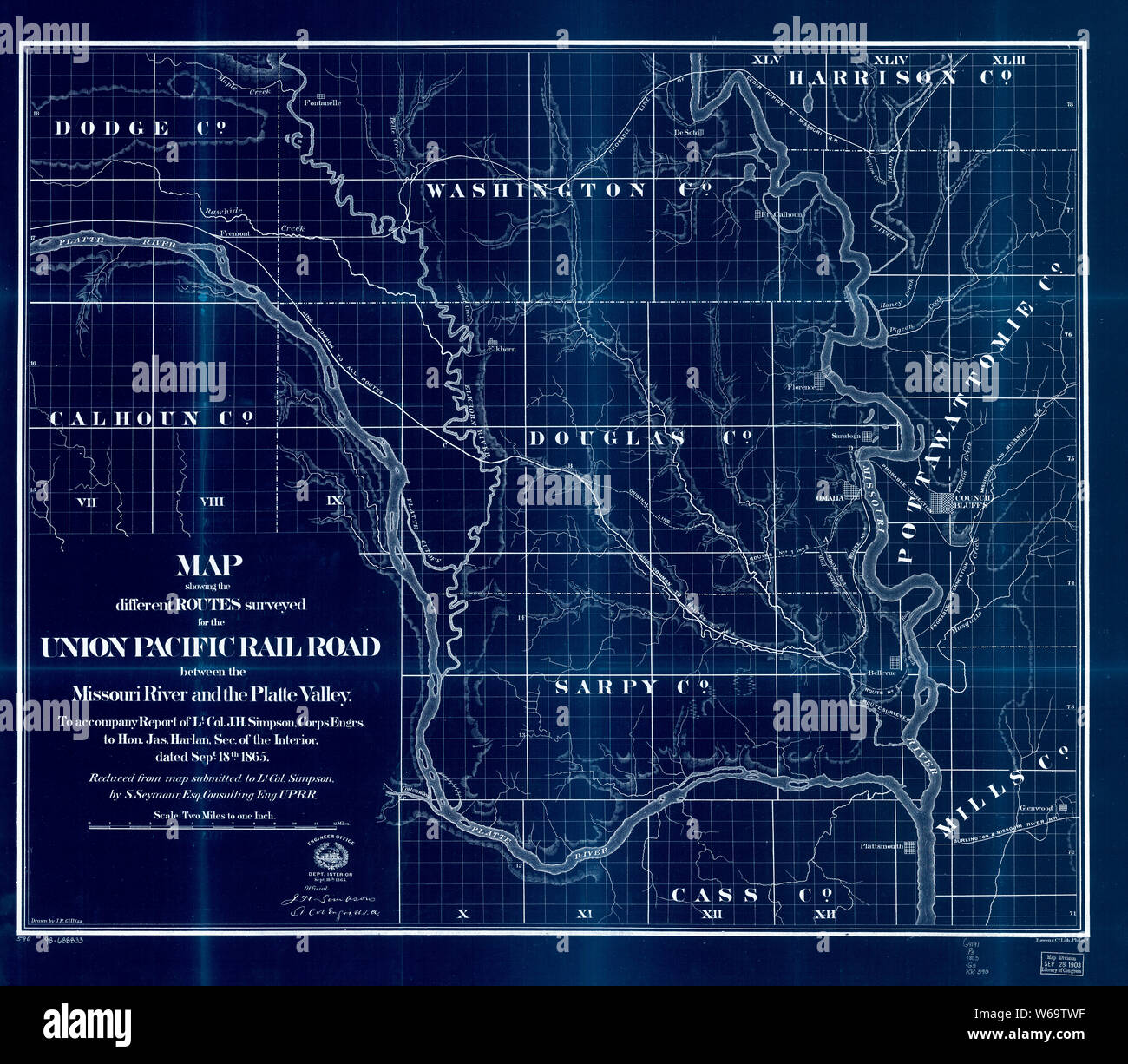 0428 Railroad Maps Map showing the different routes surveyed for the ...