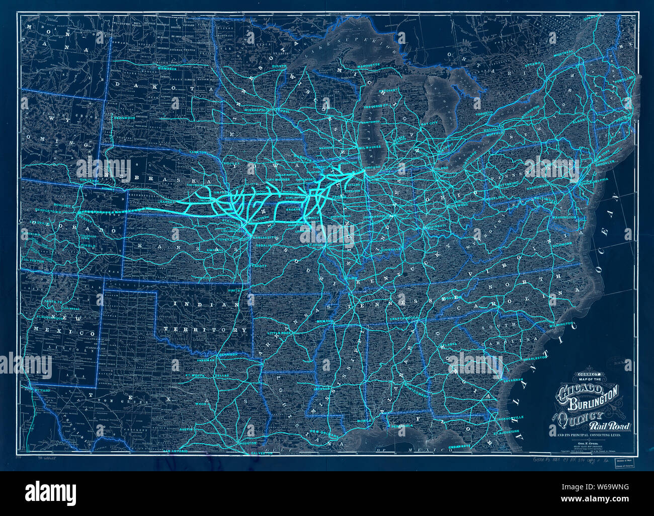 0434 Railroad Maps Correct map of the Chicago Burlington and Quincy ...