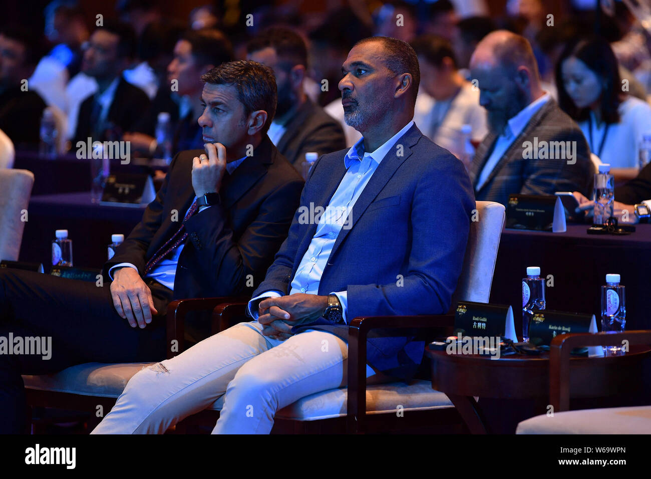 Dutch football manager and former football player Ruud Gullit, right ...