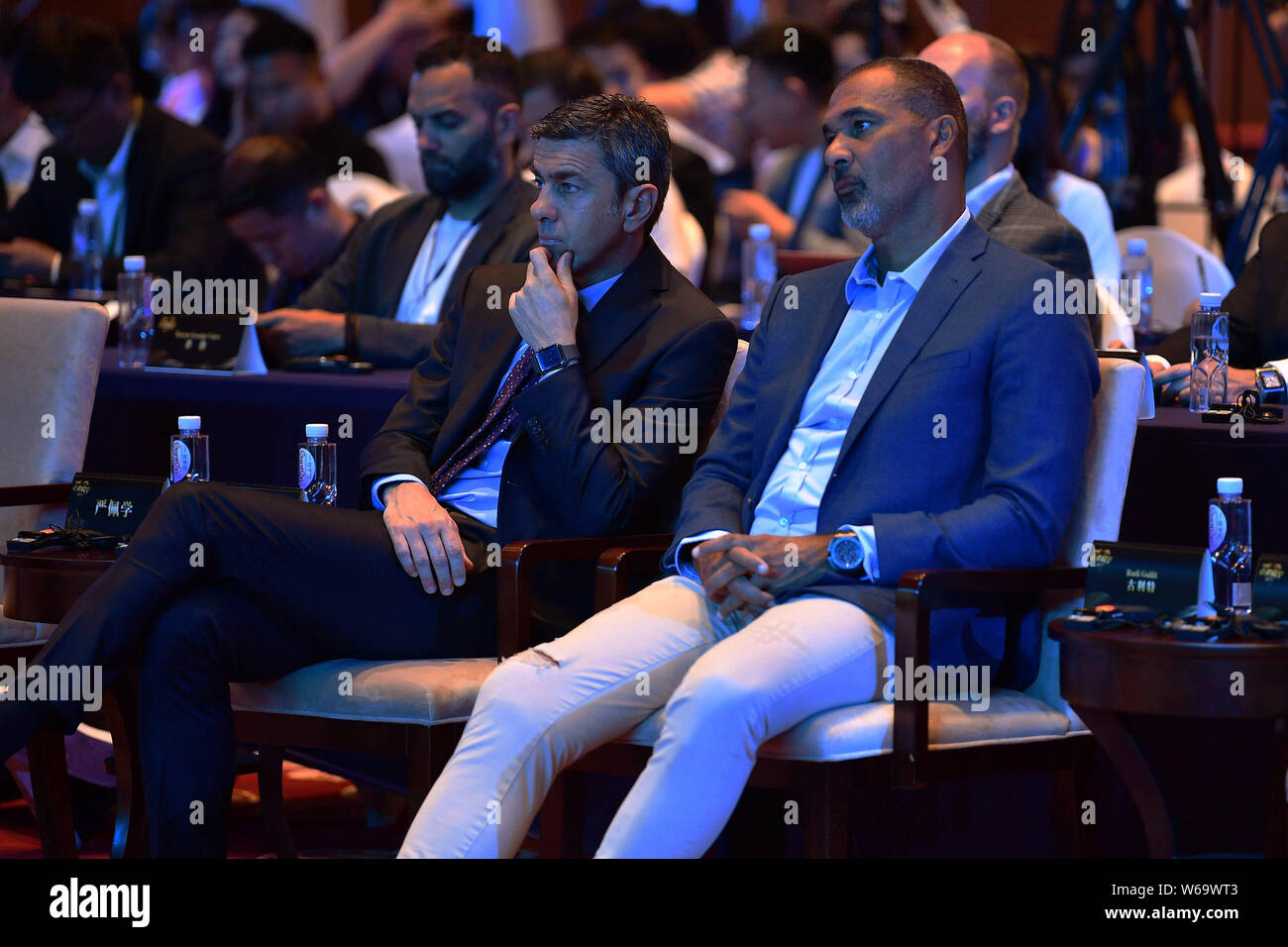 Dutch football manager and former football player Ruud Gullit, right ...