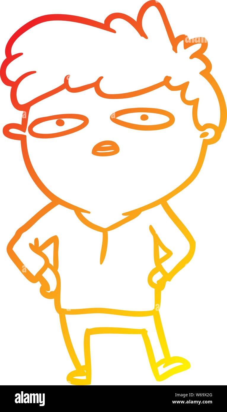 warm gradient line drawing of a impatient man Stock Vector Image & Art ...