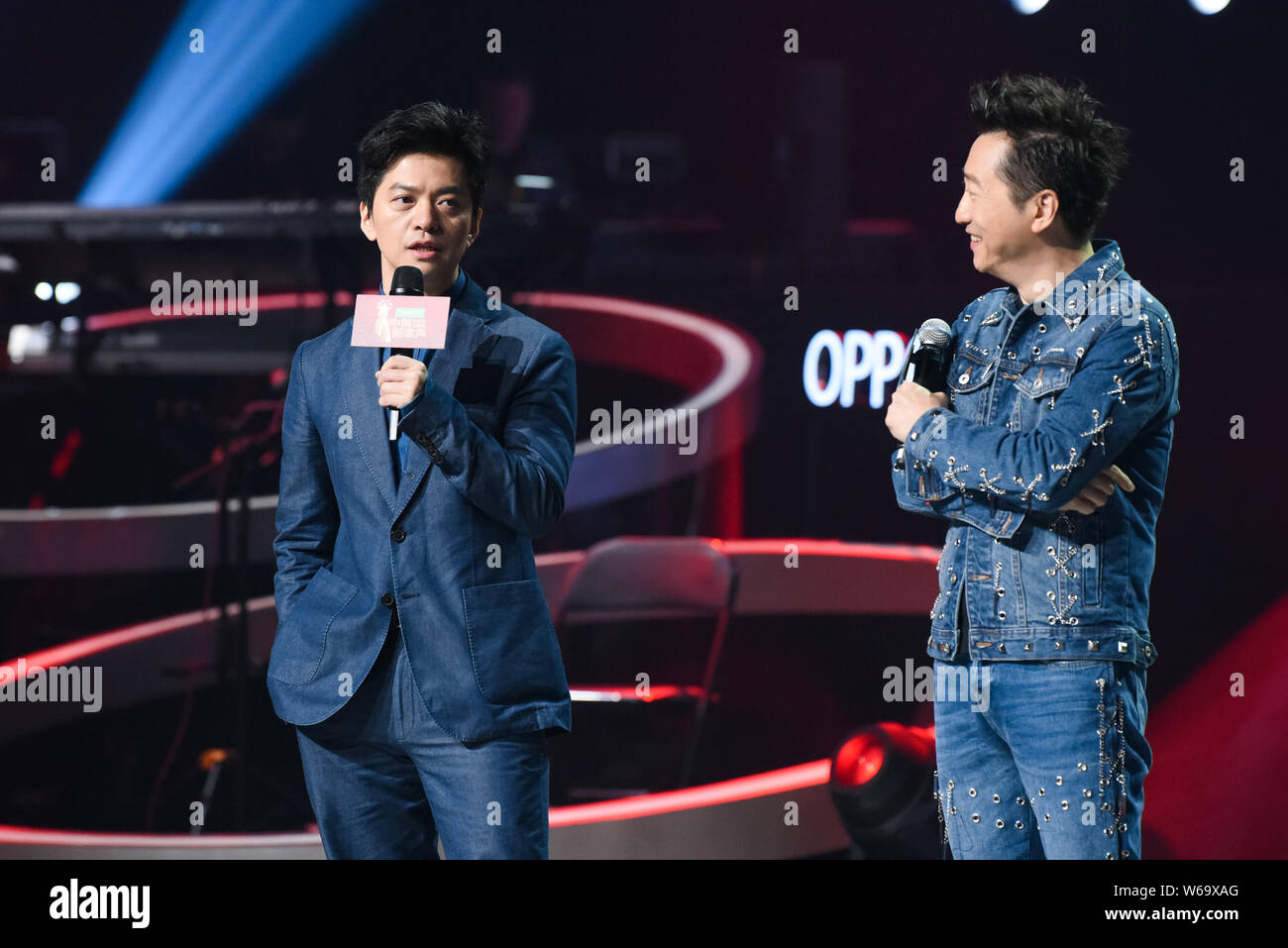 Chinese singer Li Jian, left, and Taiwanese singer Harlem Yu attend a ...