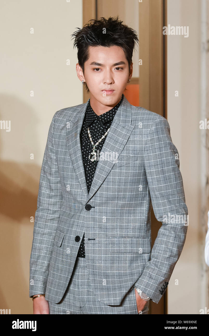 Chinese singer and actor Kris Wu or Wu Yifan attends a conference for ...