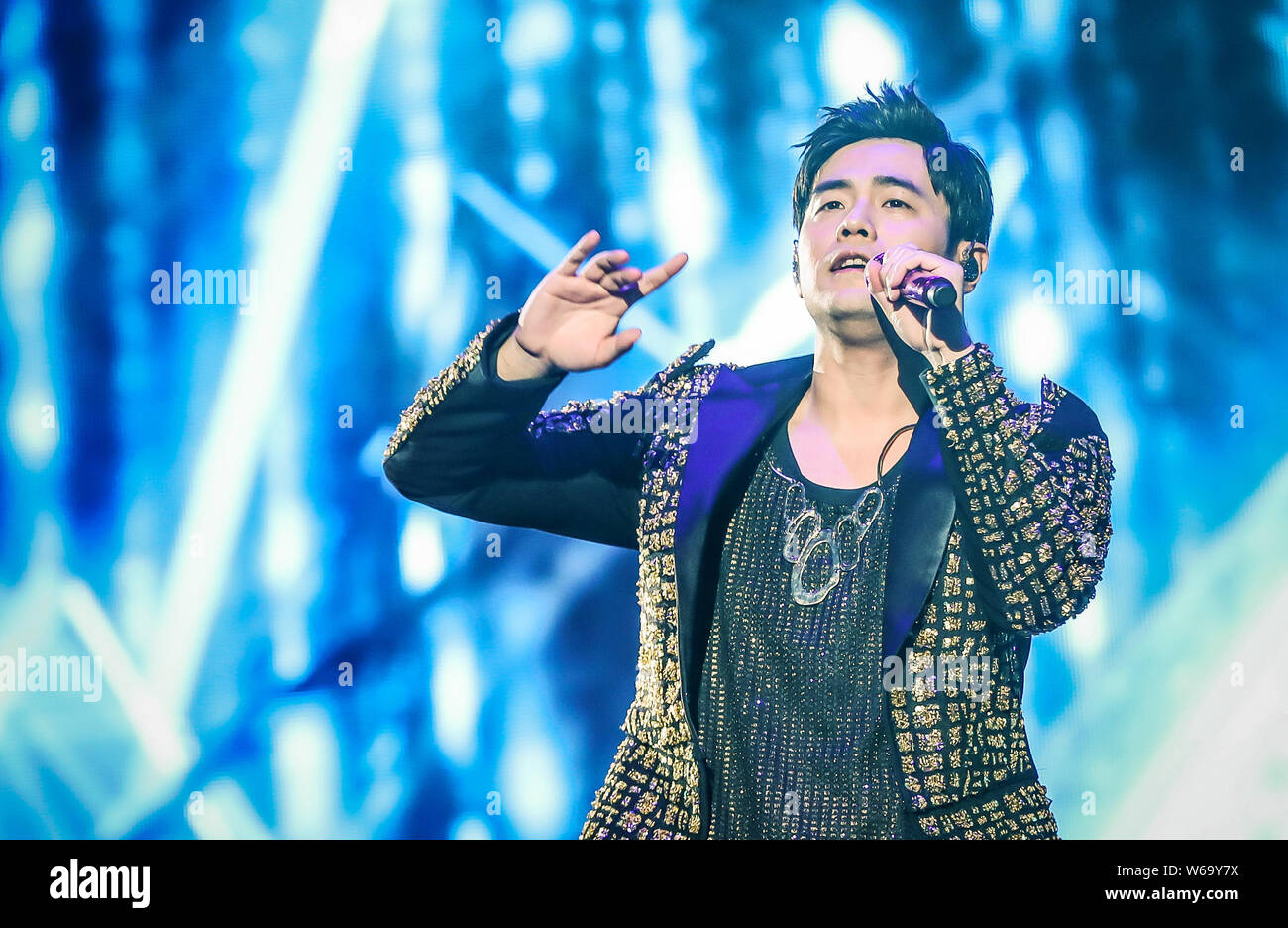 Taiwanese singer and actor Jay Chou performs during "The Invincible 2 ...