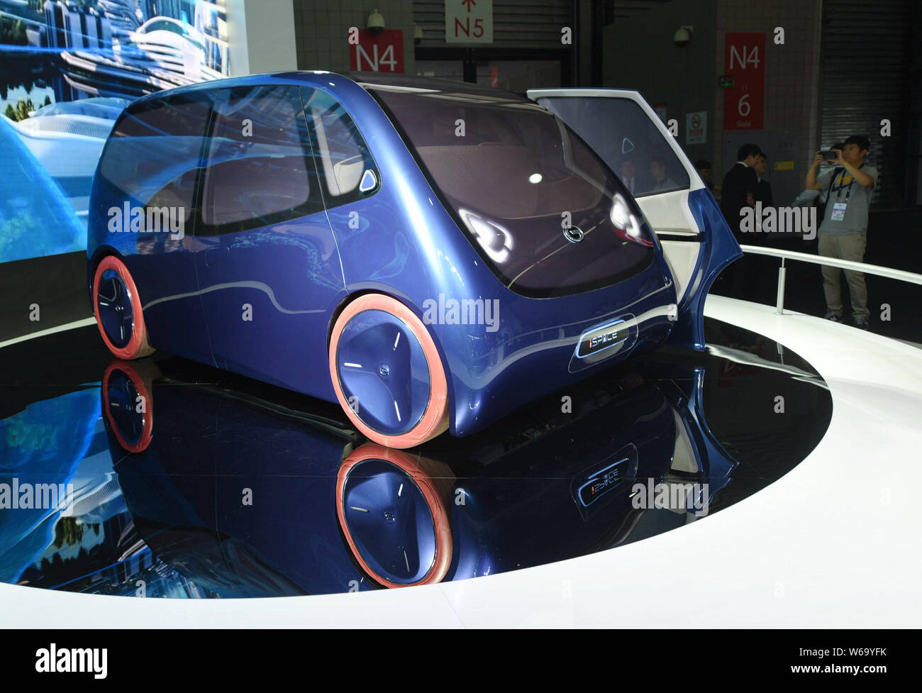 An intelligent-connected concept car iSpace developed by GAC Group and ...