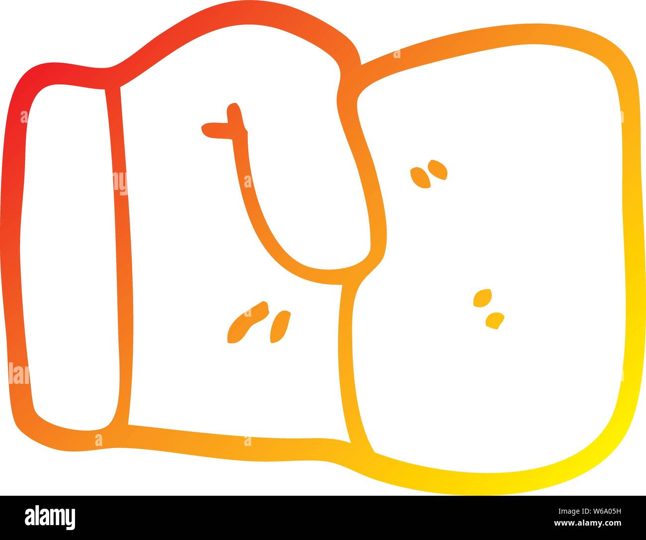 warm gradient line drawing of a cartoon boxing glove Stock Vector Image ...