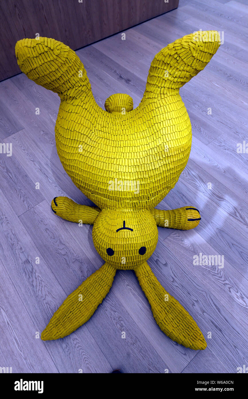 An art installation of 'Big Yellow Rabbit' designed by Dutch artist ...