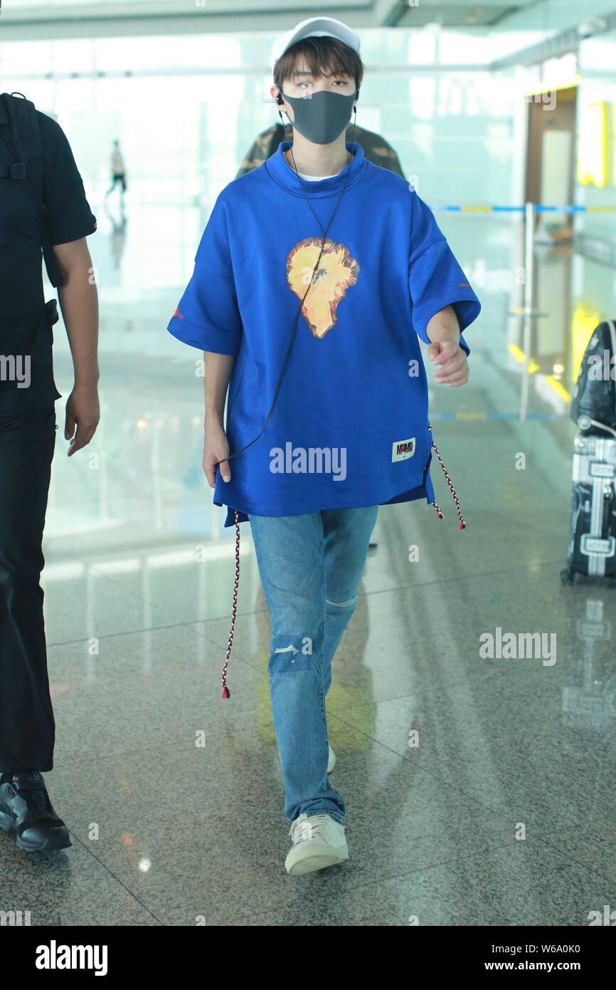 Karry Wang or Wang Junkai of Chinese boy group TFBoys arrives at the ...