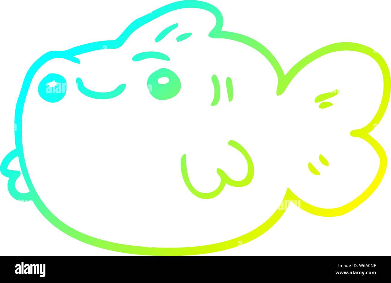 cold gradient line drawing of a cartoon fish Stock Vector Image & Art ...