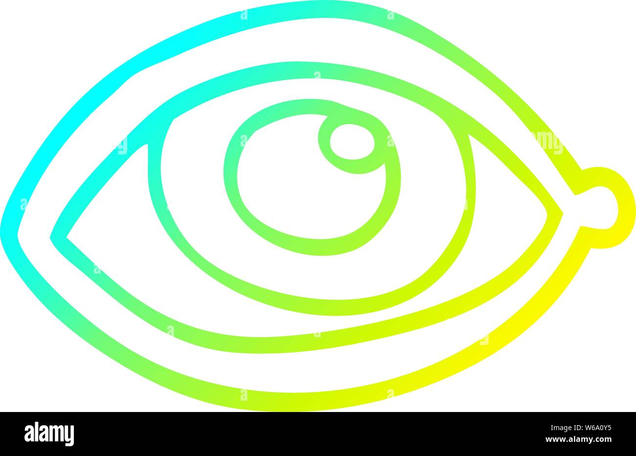 cold gradient line drawing of a cartoon human eye Stock Vector Image ...