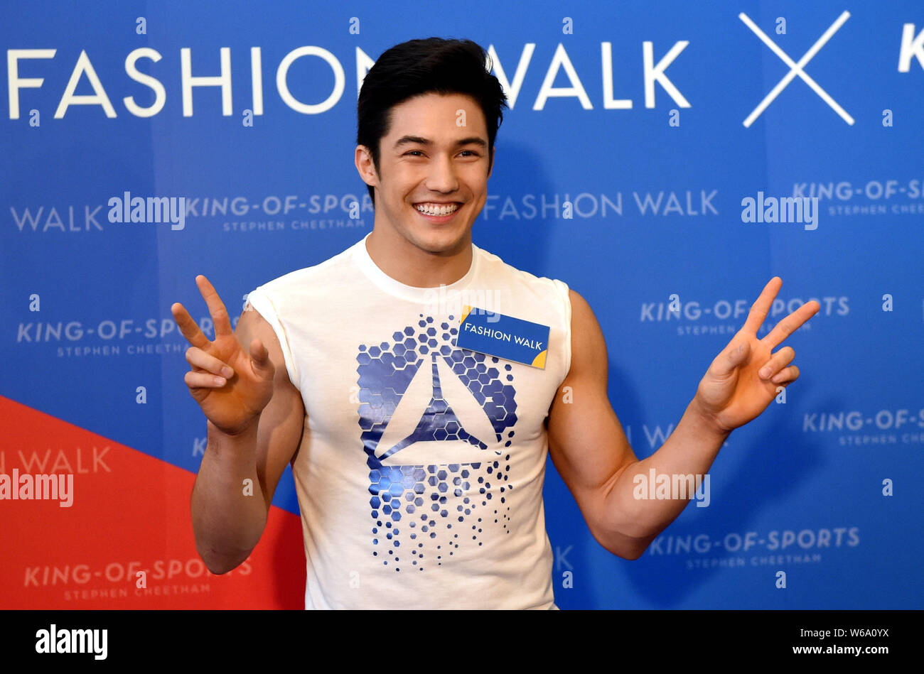 Brazilian artist gymnast Arthur Mariano attends the "Fashion Walk King ...