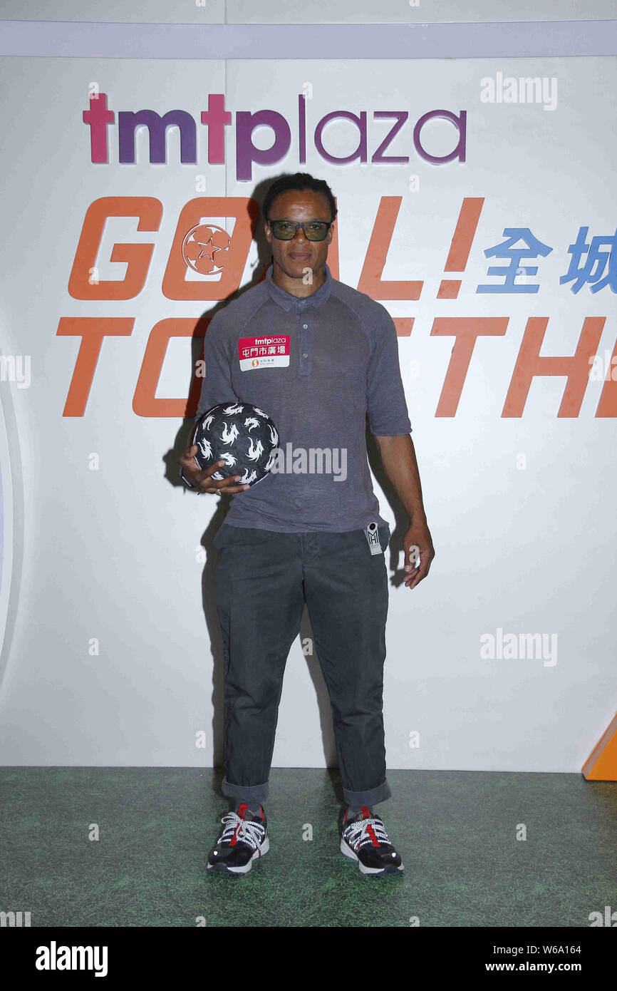 Former Dutch football player Edgar Davids attends a promotional event ...