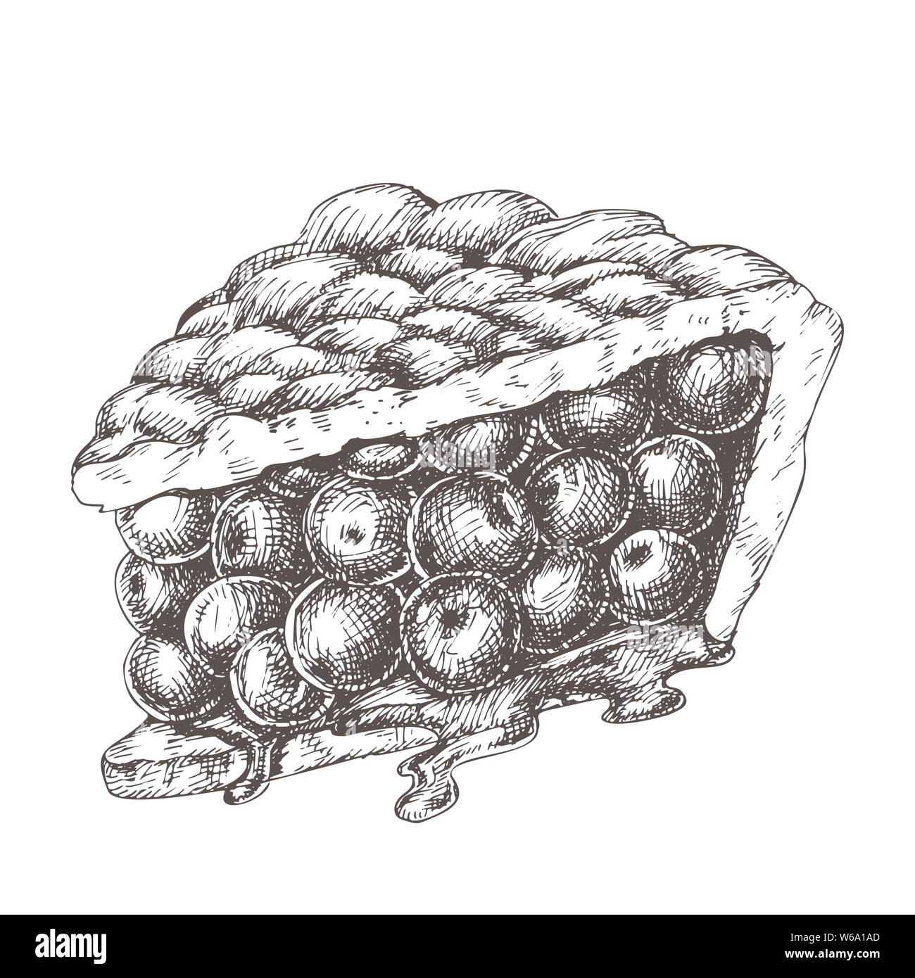 Baked Pie Pencil Drawing