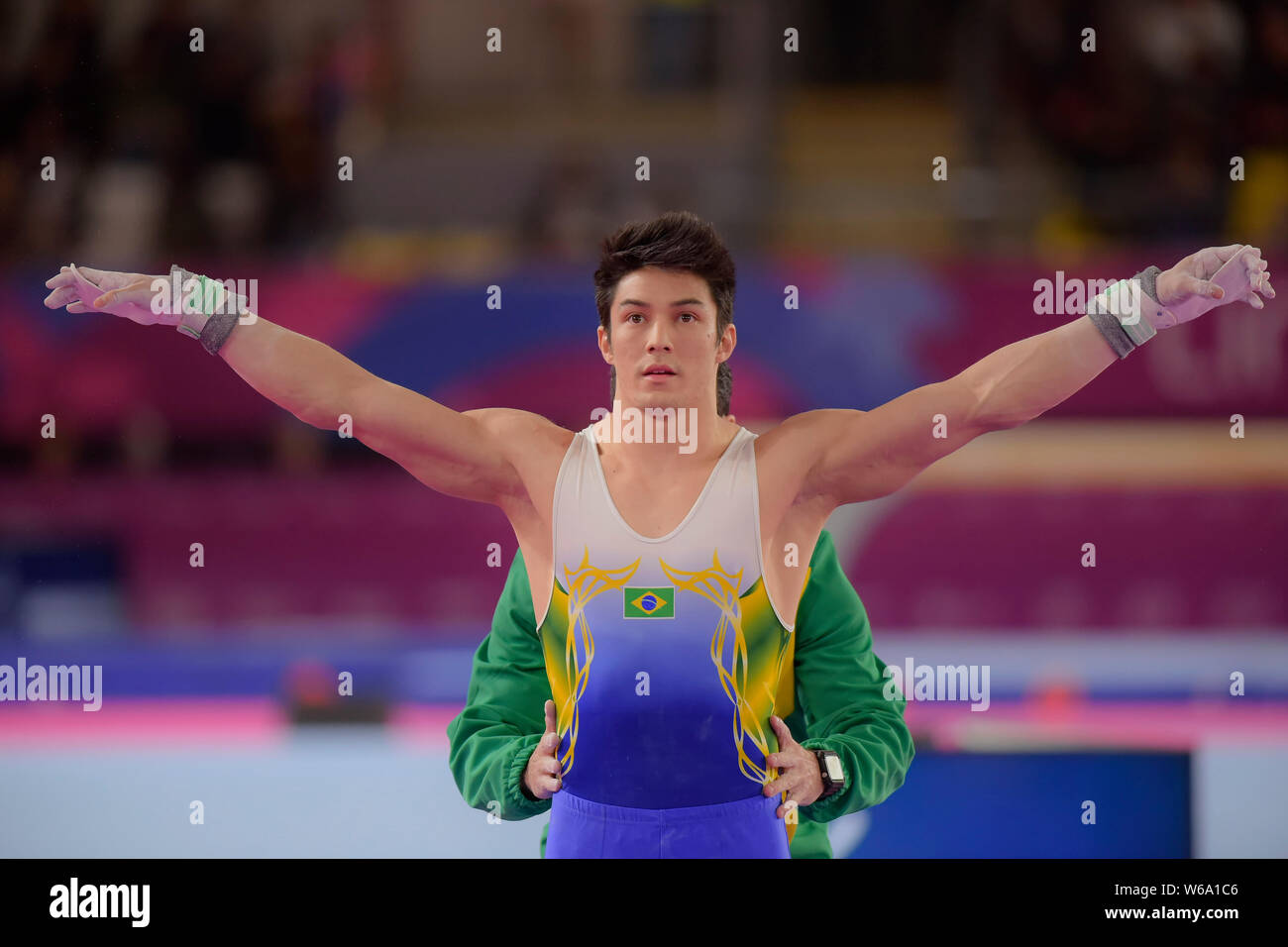 Lima, Peru. 31st July, 2019. Brazilian Arthur Nory Mariano (78) at ...