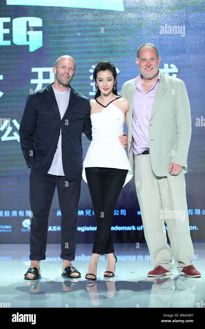 (From left) English actor Jason Statham, Chinese actress Li Bingbing ...