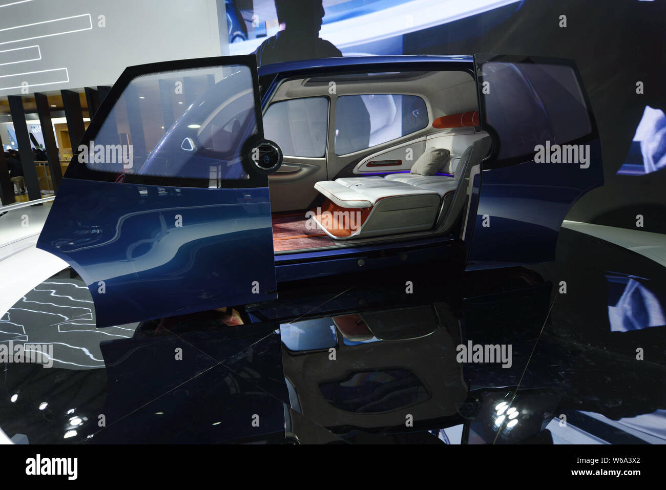 An intelligent-connected concept car iSpace developed by GAC Group and ...