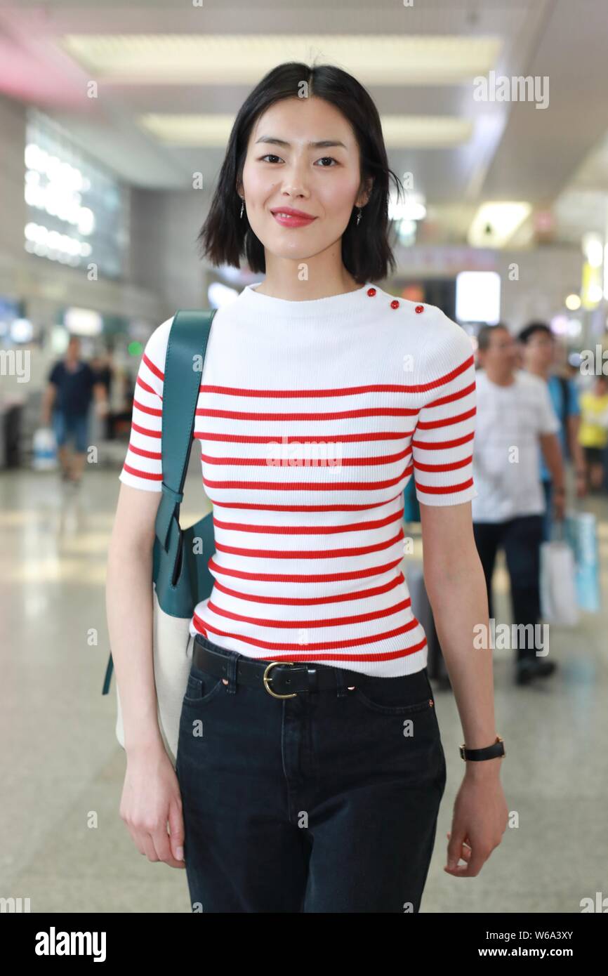 Chinese model Liu Wen is pictured at the Shanghai Hongqiao railway ...