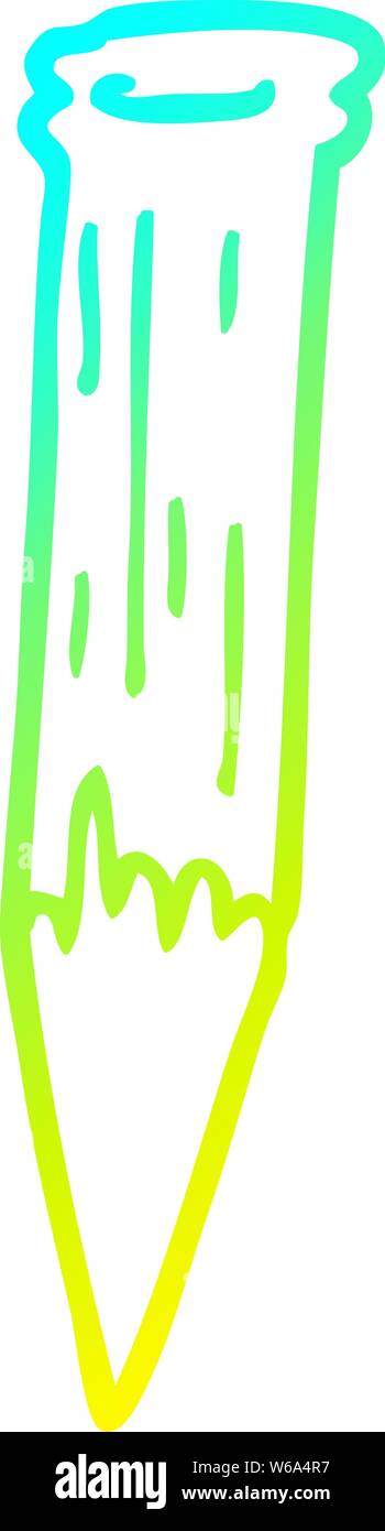 cold gradient line drawing of a cartoon wooden stake Stock Vector Image ...