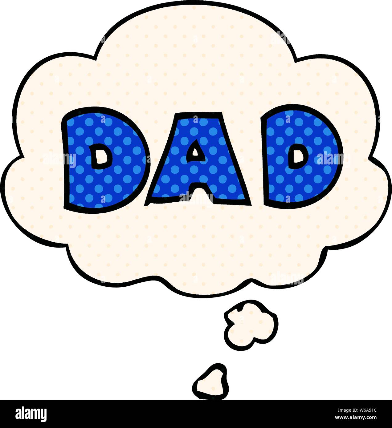 cartoon word dad with thought bubble in comic book style Stock Vector ...