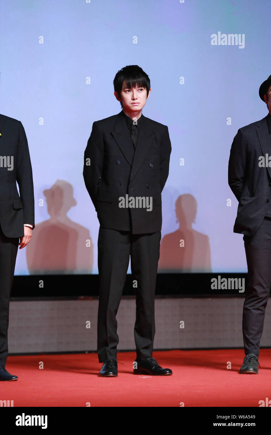 Japanese actor and model Hongo Kanata poses as he arrives on the red ...