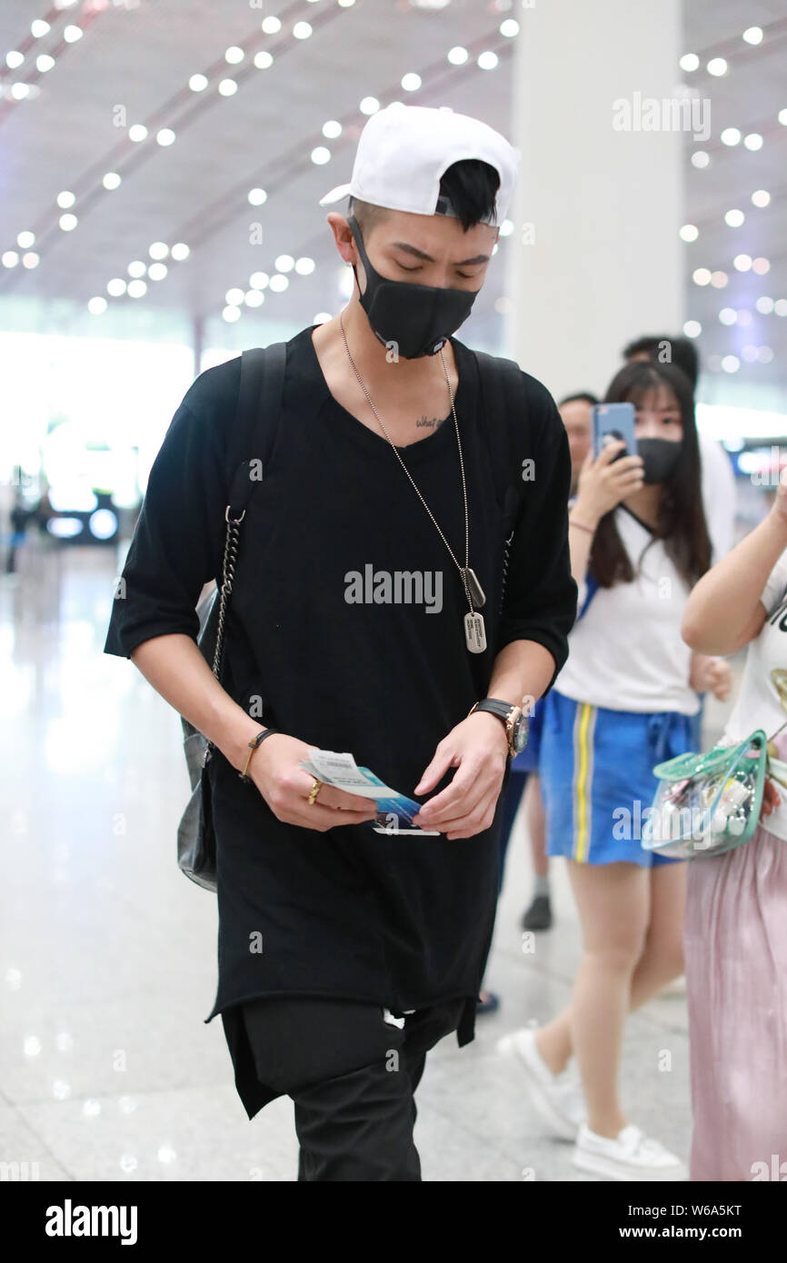 Taiwanese actor and singer Kai Ko is pictured at the Beijing Capital ...