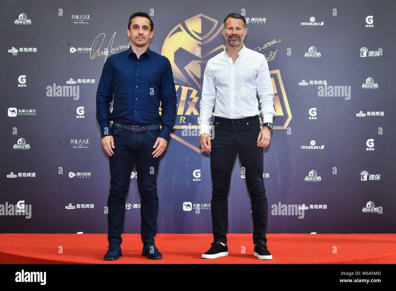 Welsh football coach and former football player Ryan Giggs, left, and ...