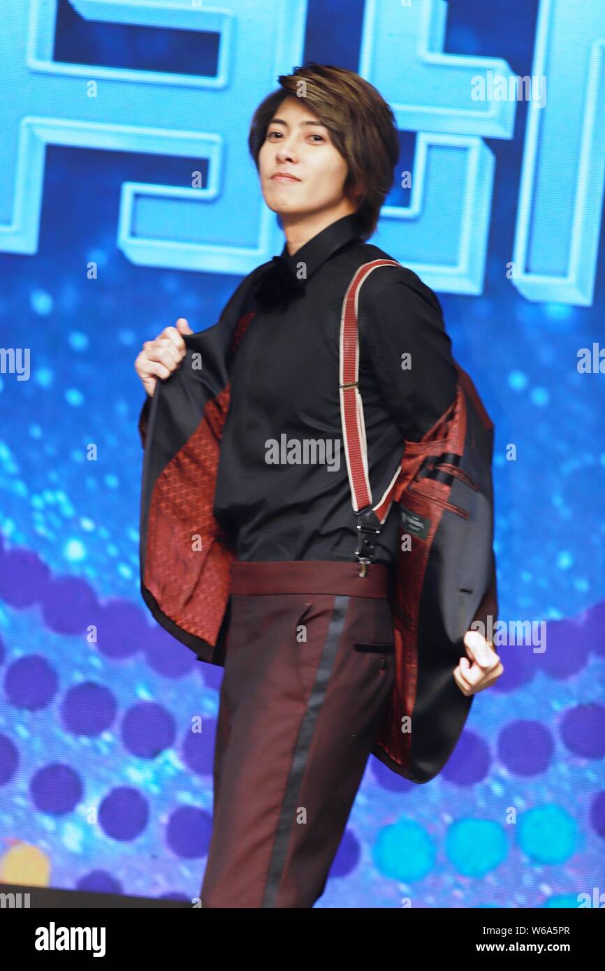 Japanese actor and singer Tomohisa Yamashita, also widely known as Yamapi, attends a press ...