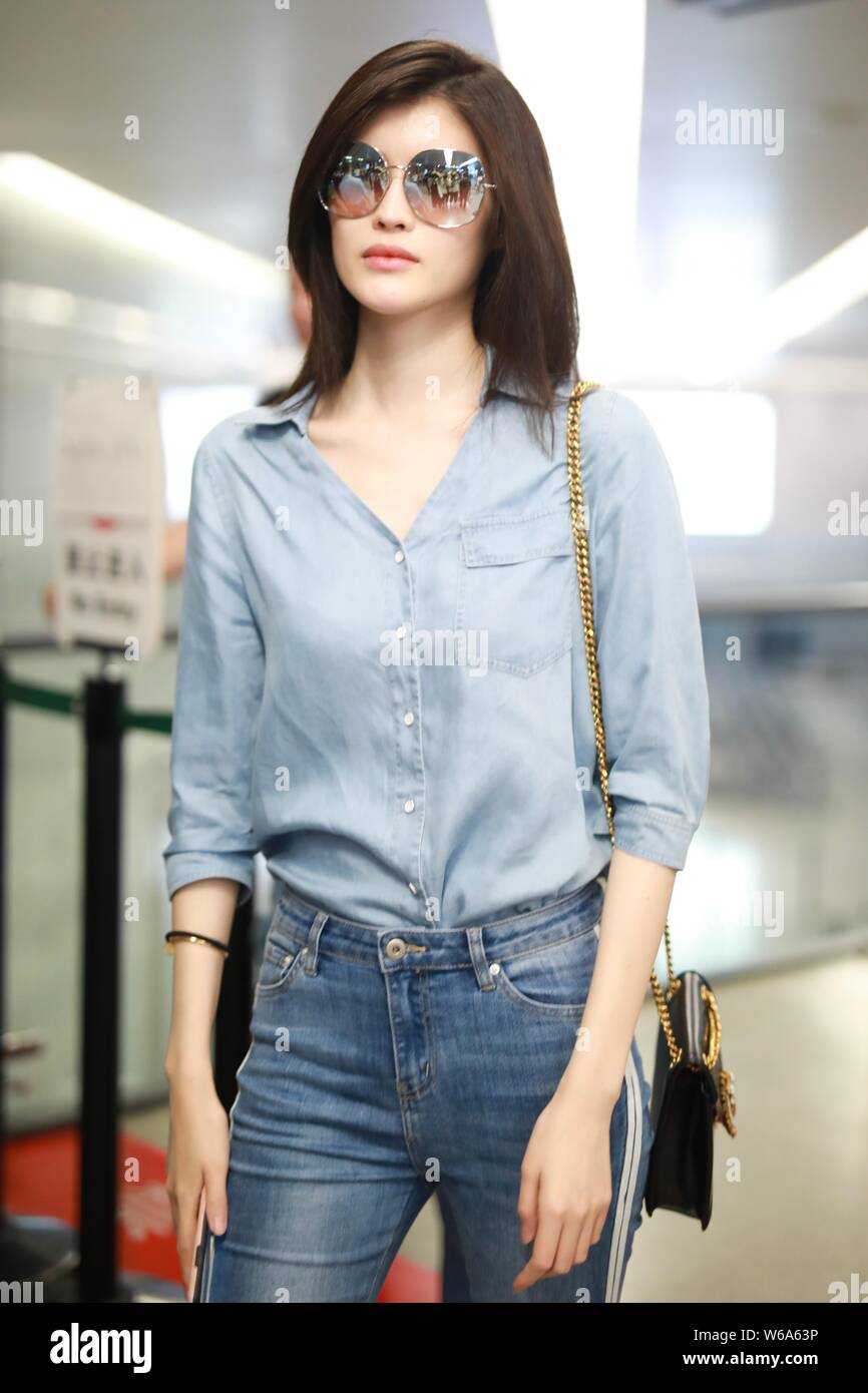 Chinese model He Sui is pictured at the Shanghai Hongqiao International ...