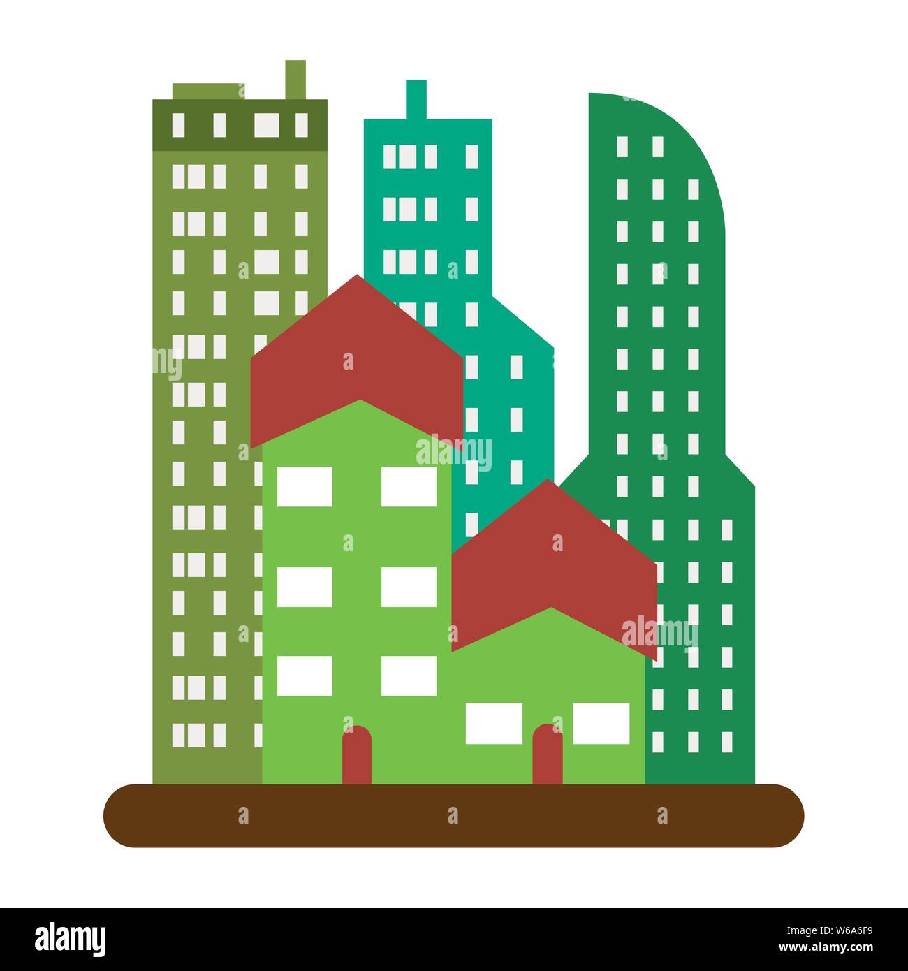 urban city buildings view cartoon Stock Vector Image & Art - Alamy