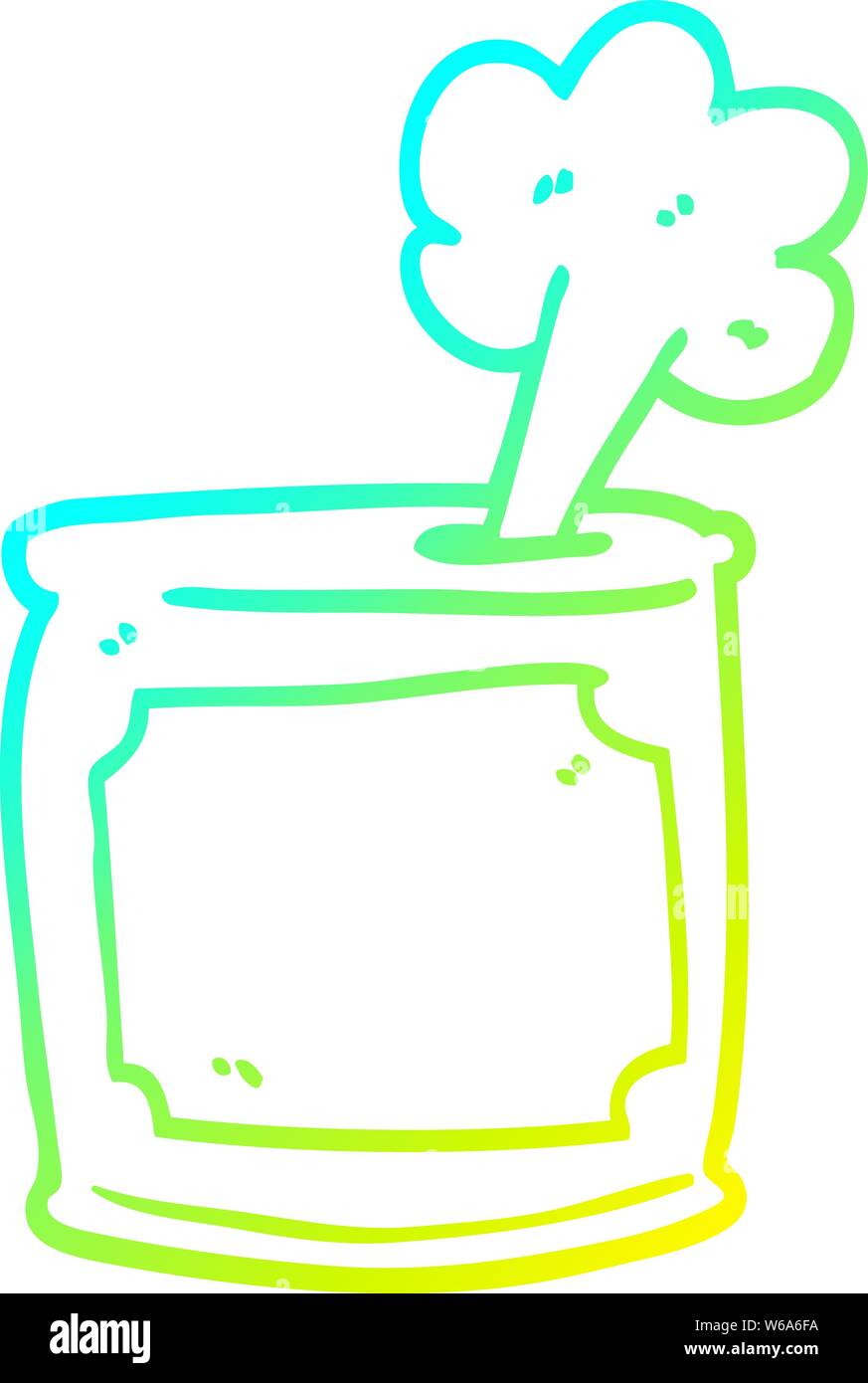 cold gradient line drawing of a cartoon can of food being opened Stock ...