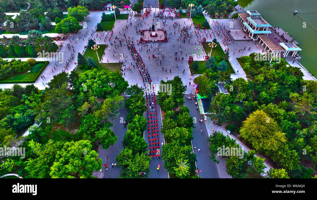 Aerial view of Zhaoling Tomb in Beiling Park in Shenyang city ...