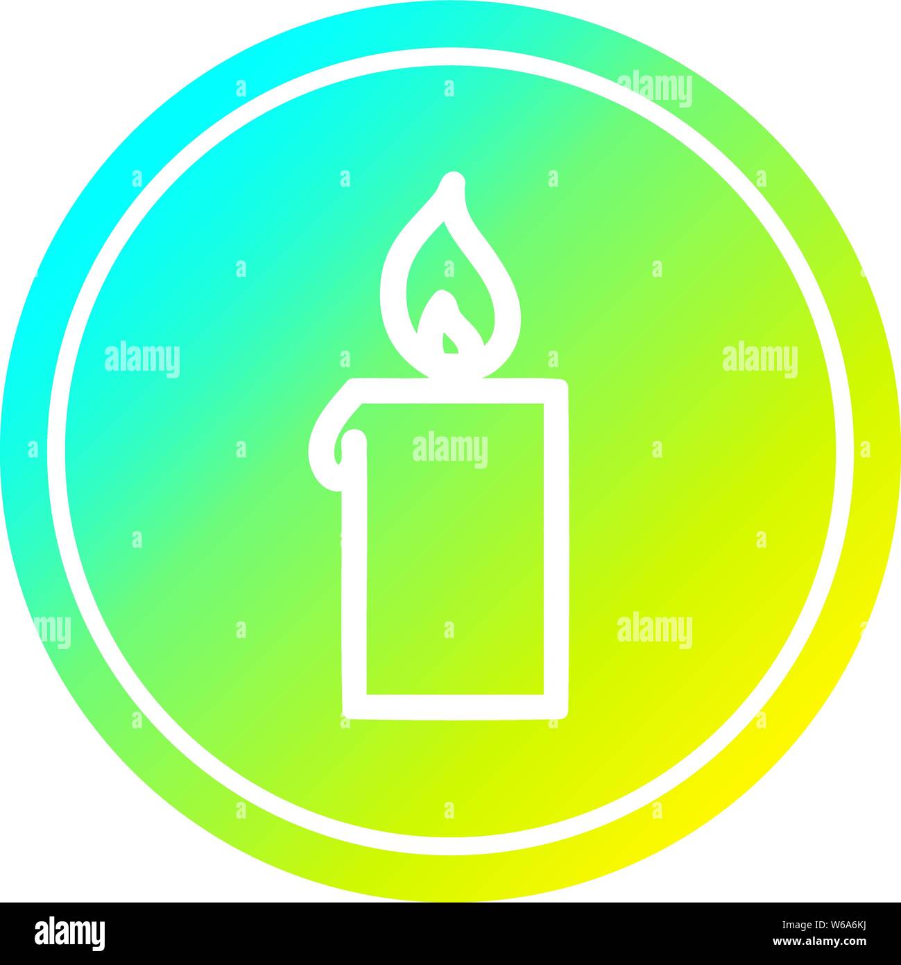 burning candle circular icon with cool gradient finish Stock Vector Image & Art - Alamy