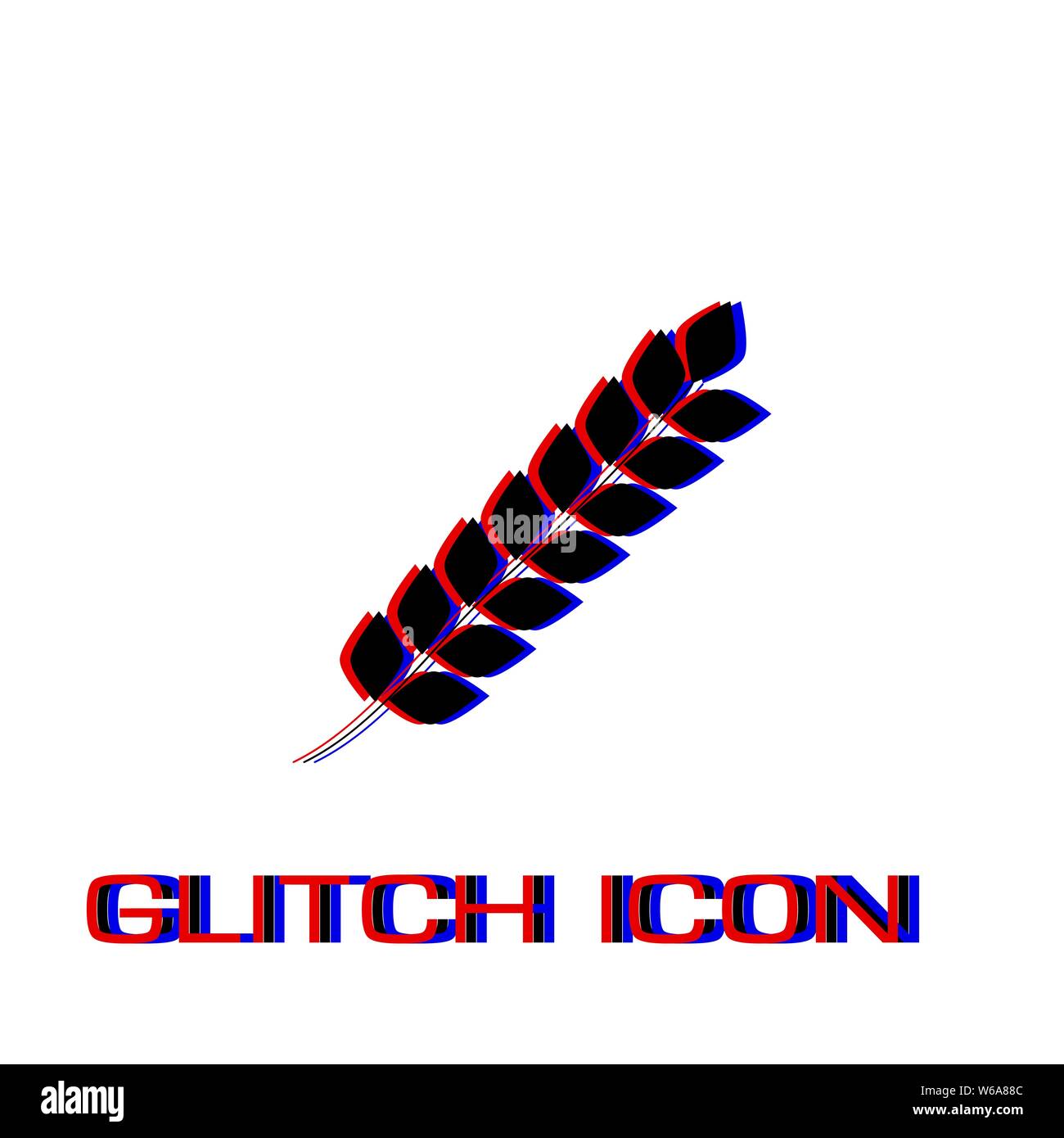 Spica icon flat. Simple pictogram - Glitch effect. Vector illustration ...