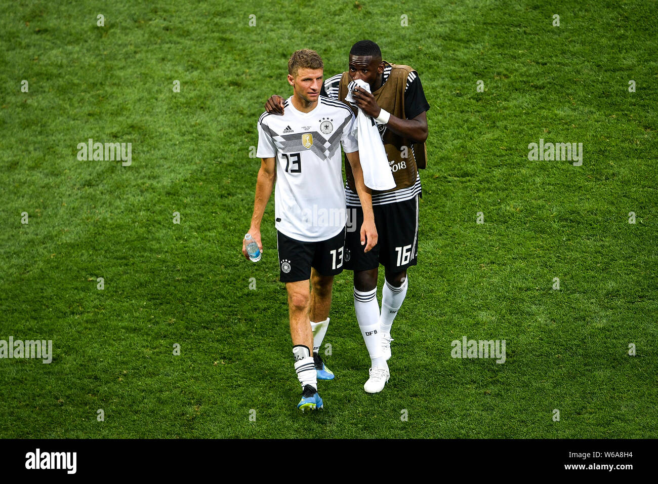 Thomas Muller (Mueller), left, Antonio Rudiger (Ruediger) of Germany ...