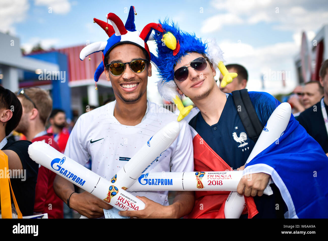 French fans gather outside the Luzhniki Stadium before the group C ...