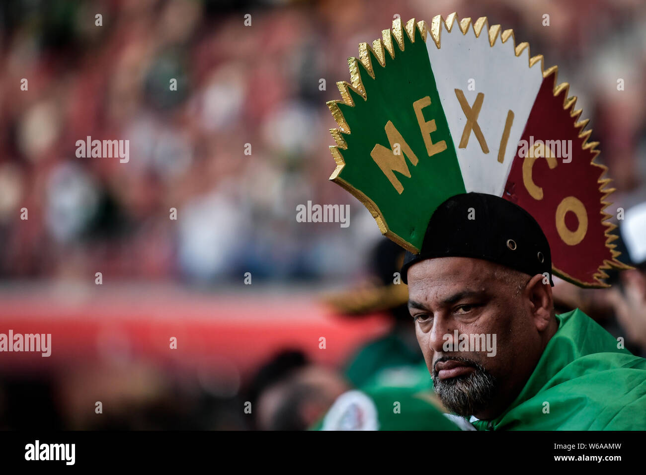 A Mexican football fan watches the Group F match between Germany and ...
