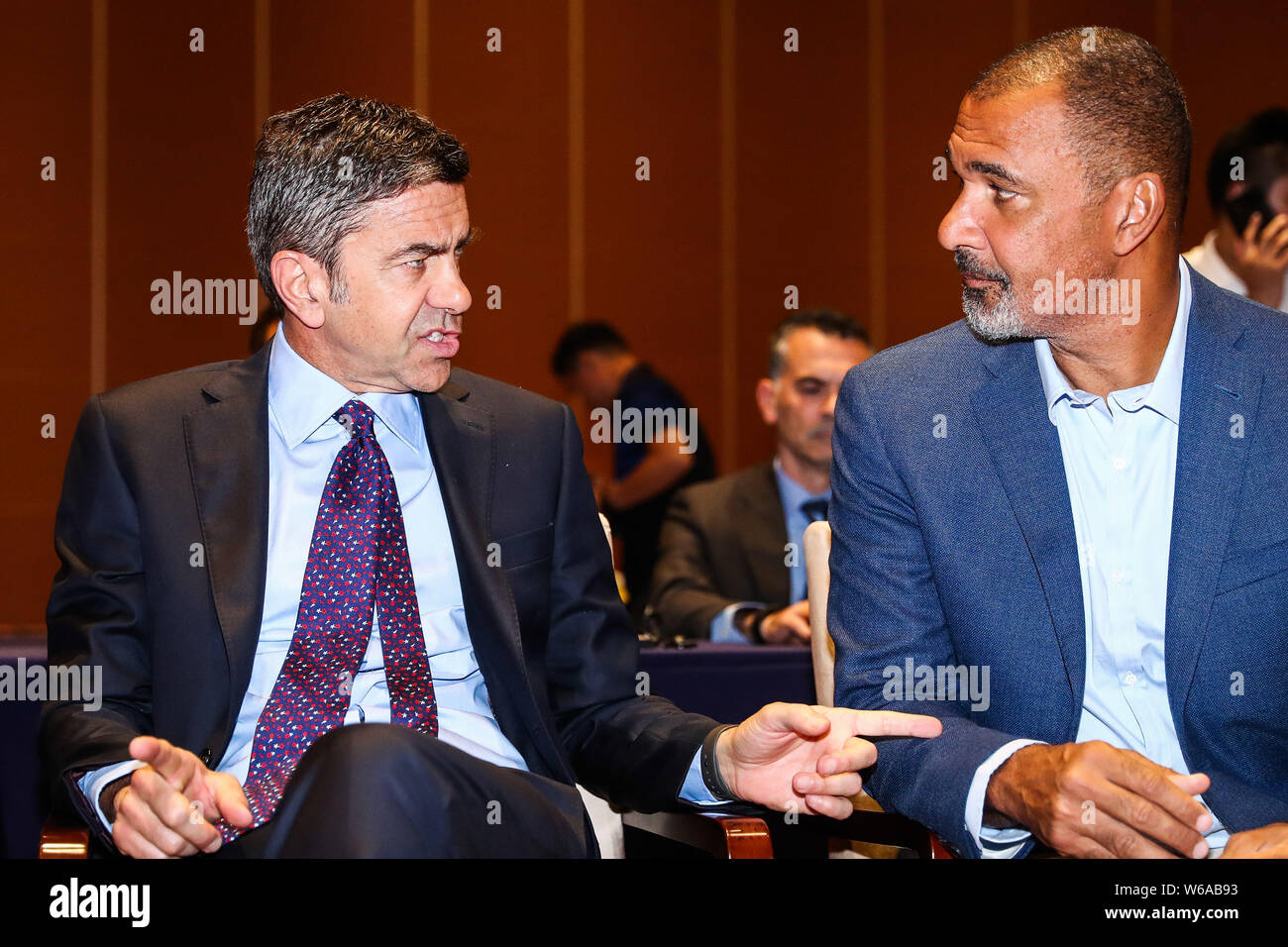 Dutch football manager and former football player Ruud Gullit, right ...