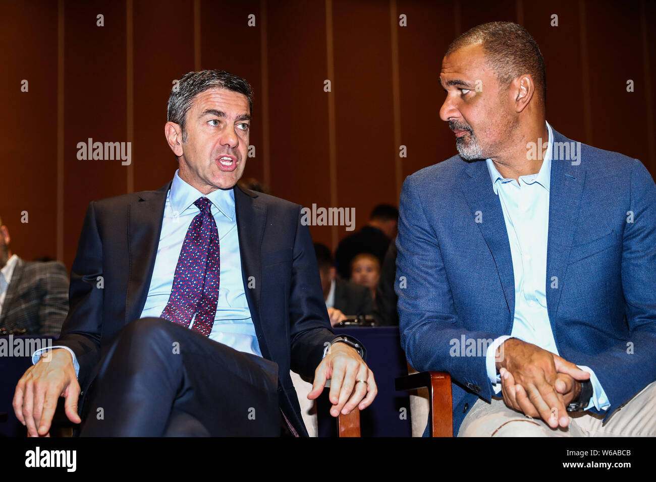 Dutch football manager and former football player Ruud Gullit, right ...