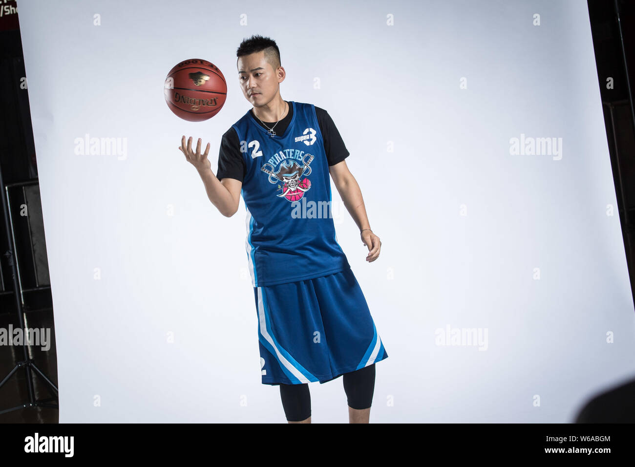 **EXCLUSIVE**Portrait of Chinese singer Su Xing for the 2018 Super Penguin Basketball Celebrity ...