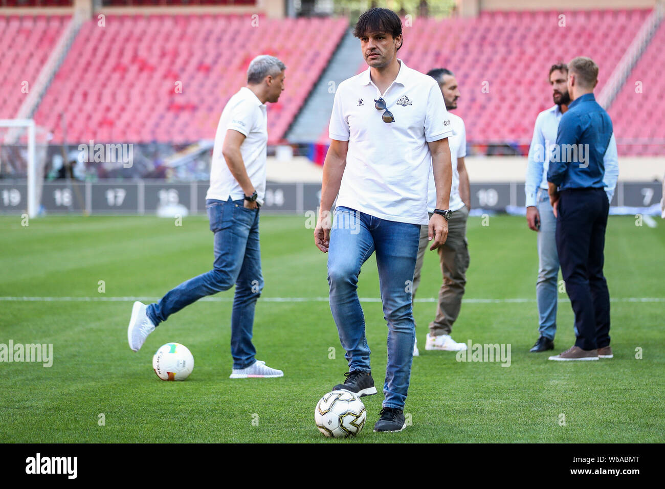 Spanish former football player Fernando Morientes takes part in a ...
