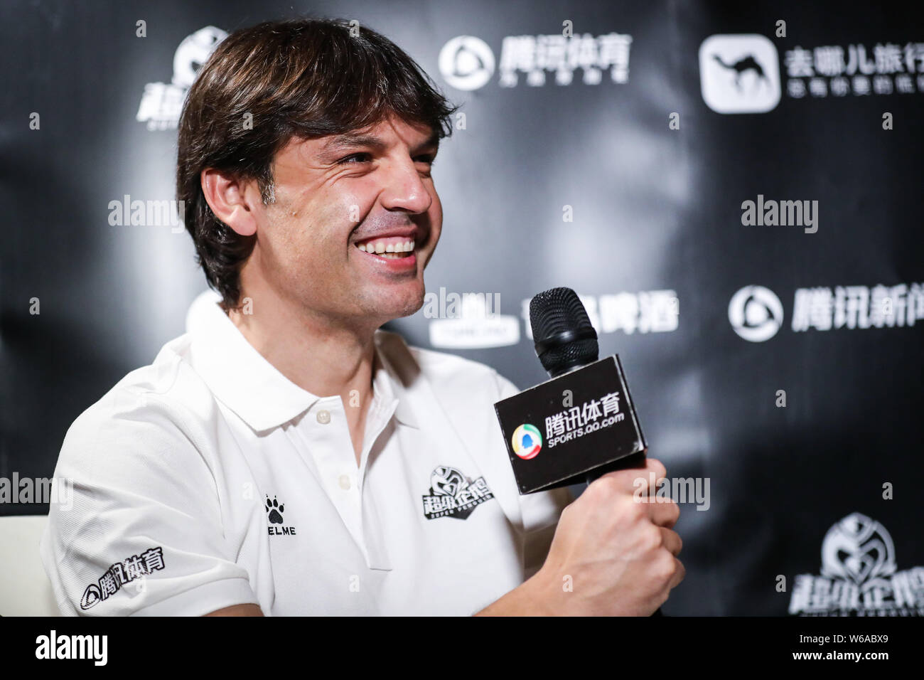 Spanish former football player Fernando Morientes is interviewed ahead ...