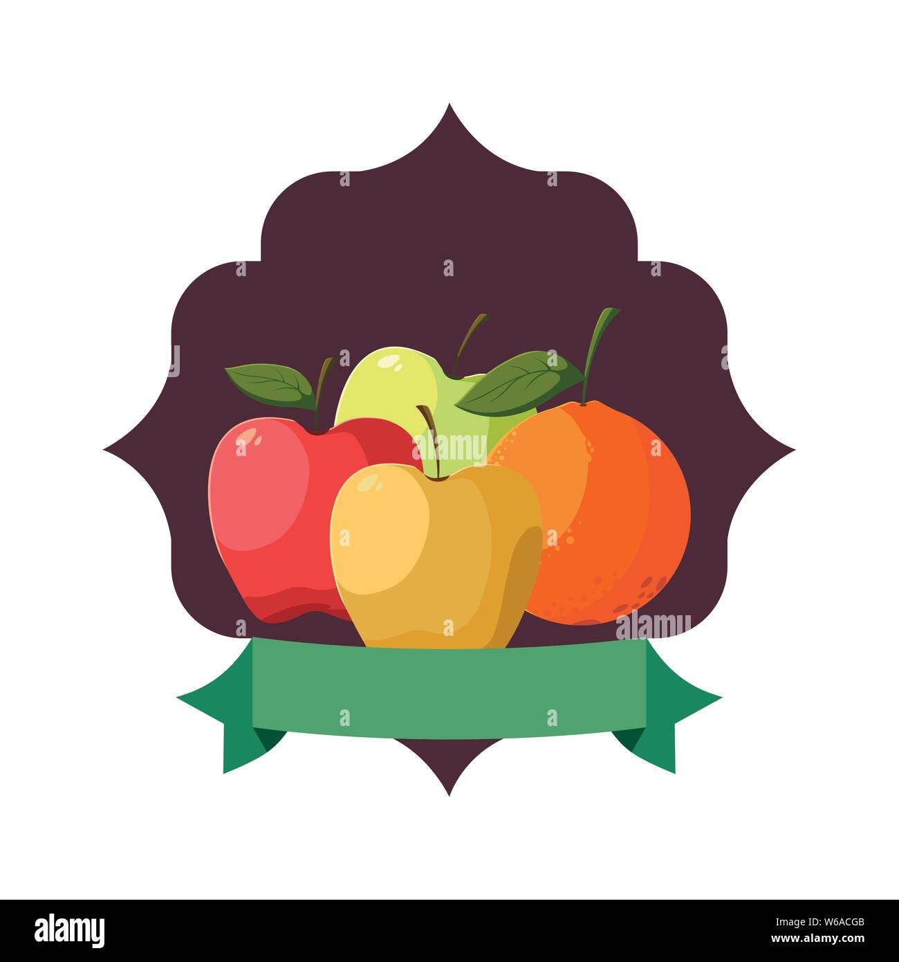 apples and orange fresh fruits and vegetables vector illustration Stock ...