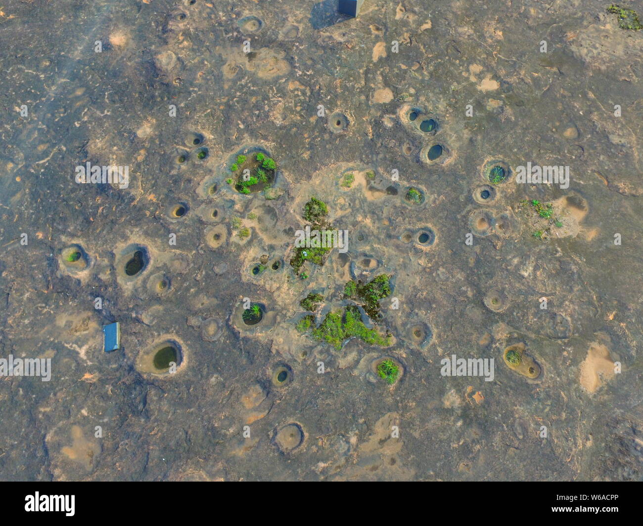 Aerial view of the glacial pothole swarms dating back to two million ...