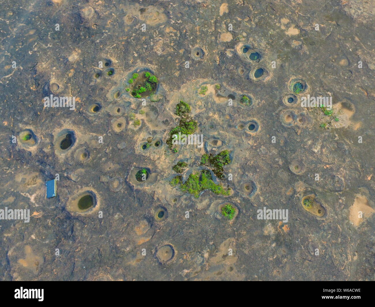 Aerial view of the glacial pothole swarms dating back to two million ...