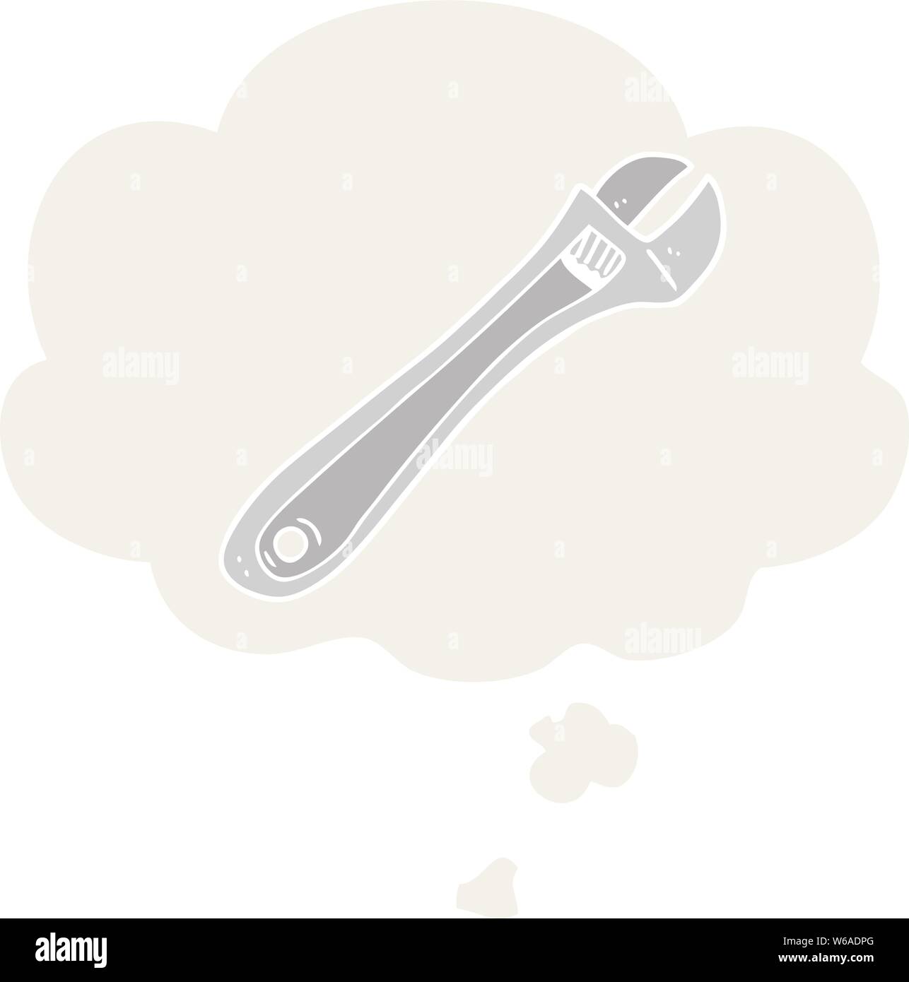 cartoon spanner with thought bubble in retro style Stock Vector Image ...