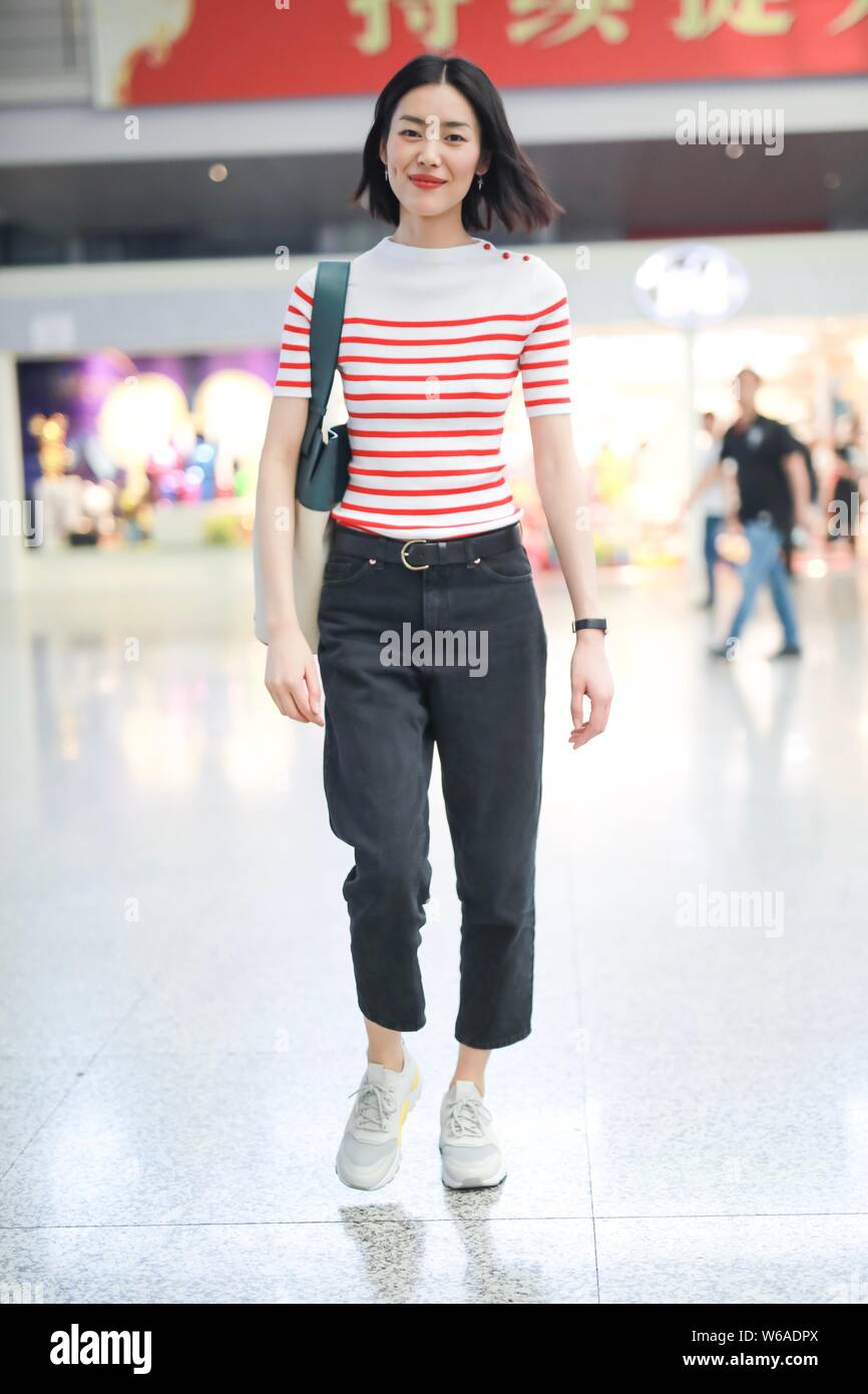 Chinese model Liu Wen is pictured at the Shanghai Hongqiao railway ...