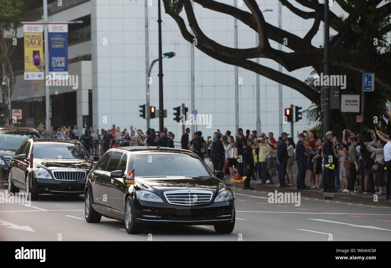 The limousine carrying North Korea leader Kim Jong-un travels on a ...