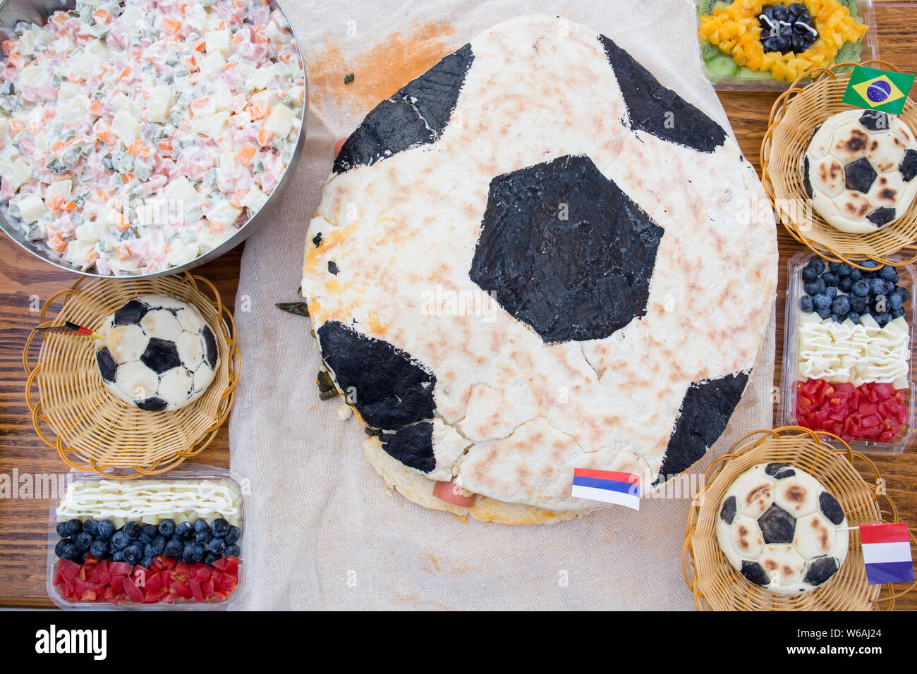 View of football-shaped roujiamo, also known as a Chinese meat sandwich ...
