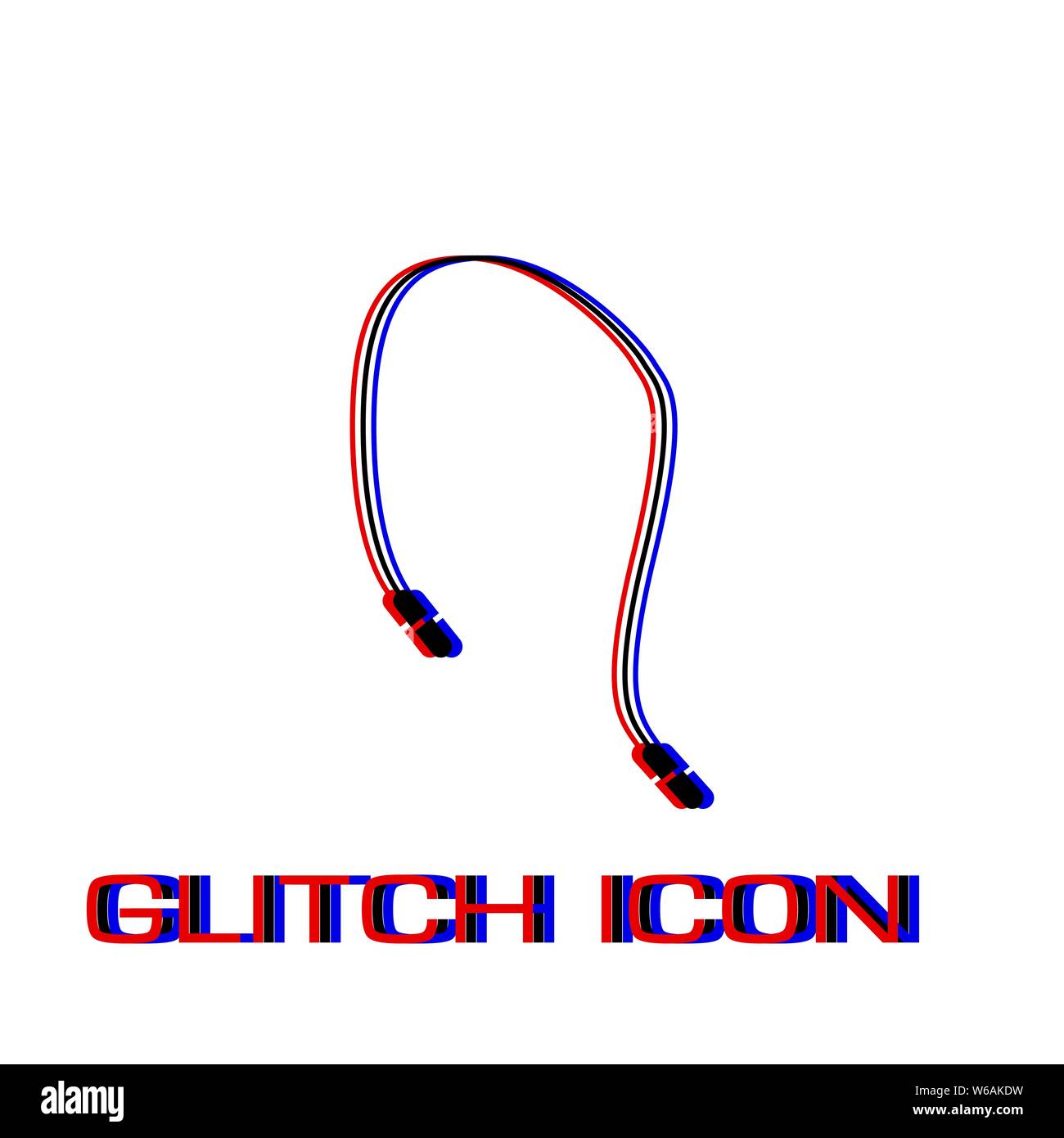 Skipping rope - Jumping icon flat. Simple pictogram - Glitch effect ...