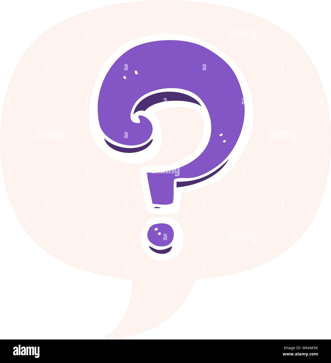 cartoon question mark with speech bubble in retro style Stock Vector ...
